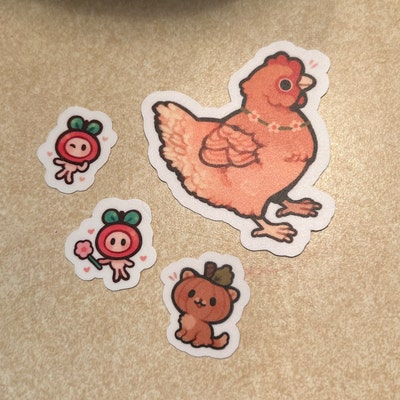Hen Friend Sticker / Chicken Sticker / Bird Sticker / Cute Farm Sticker ...