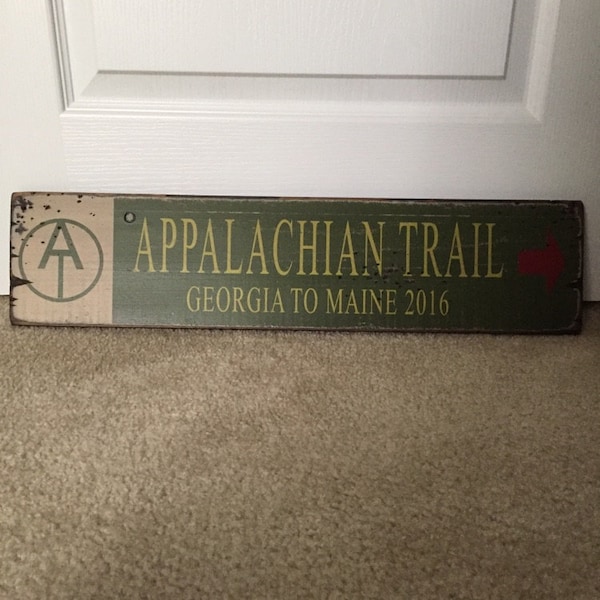 Custom Appalachian Trail Arrow Sign - Rustic Hand Made Vintage Wooden ...