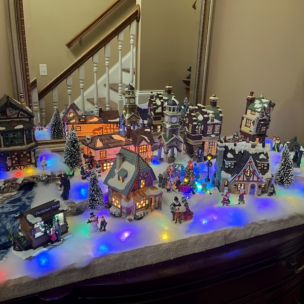 Christmas Village Display Mountain Backdrop for Lemax, Dept 56christmas ...