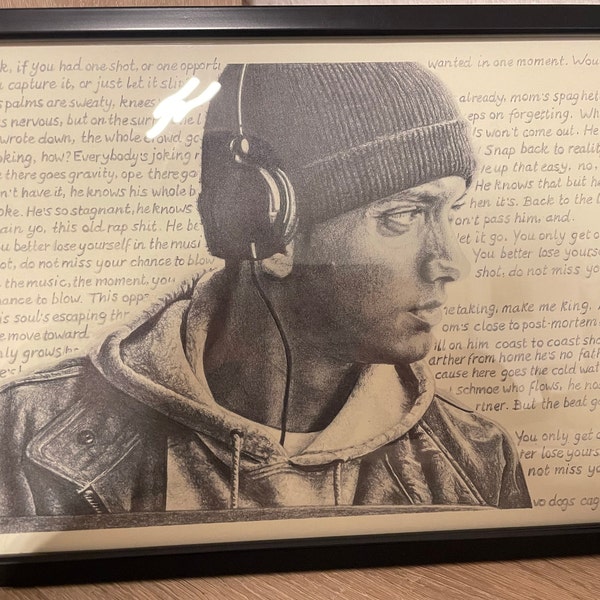 Rapper Pencil Drawing Art A4 8.3 X 11.7 Inches Print of Drawing Rap ...