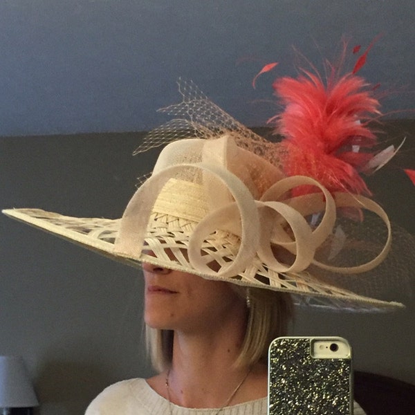 Bronze and Gun Metal Sequined Tear-drop Fascinator With Two-toned ...