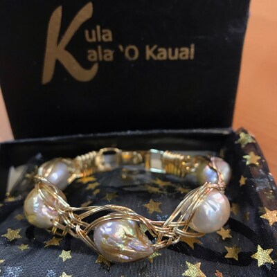 PUALANI Bracelet Sterling Silver and 14K Gold Filled Wrapped Hawaiian ...