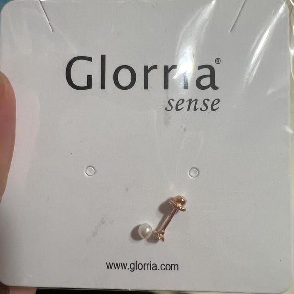 14K Solid Gold Bar Helix Piercing • Line Bar Stick Piercing • 18G Gold ...