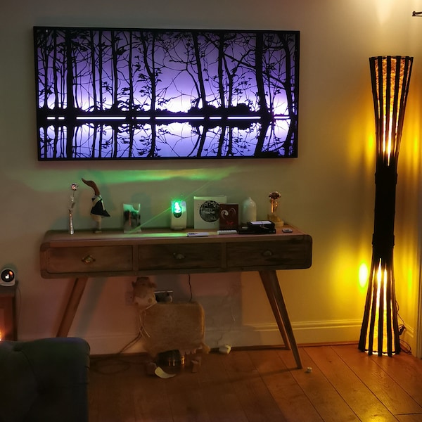 Light Wall Art Decor Sunset View Lake 3D Led Light Remote - Etsy