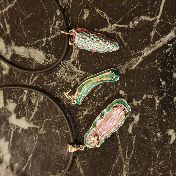 Nudibranch Necklace Sea Slug Necklace Sterling Silver Colorful Purple ...