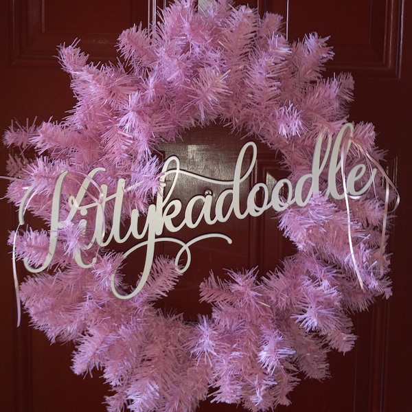 Name for Door Wreath • Laser Cut Name • Name for Door Hanger ...