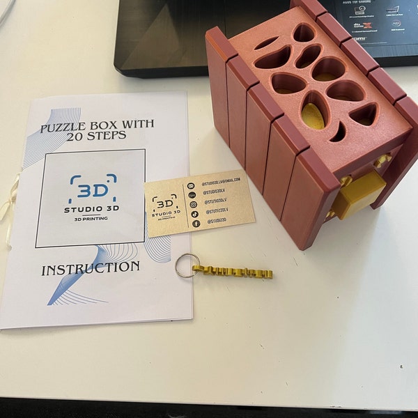 Arcana Puzzle Box, 3d Printed Puzzle Box With 35 Steps and 47 Parts ...