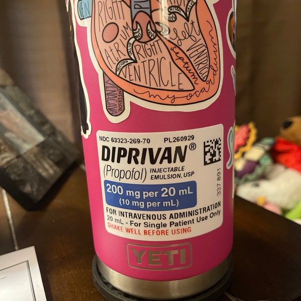 Diprivan Propofol Medication Sticker | Hydro Flask Decal | Funny Vinyl ...