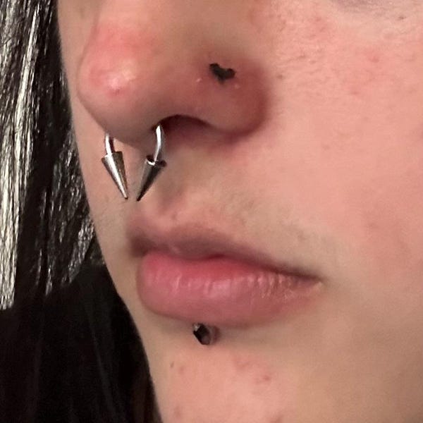 14g Long Spiked Septum, 10mm Septum, 11mm Septum, Long Spiked Septum ...