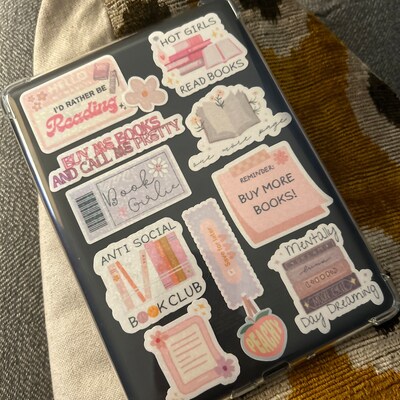 Pink Bookish Holographic Sticker Bundle Bookish Kindle Stickers Book ...
