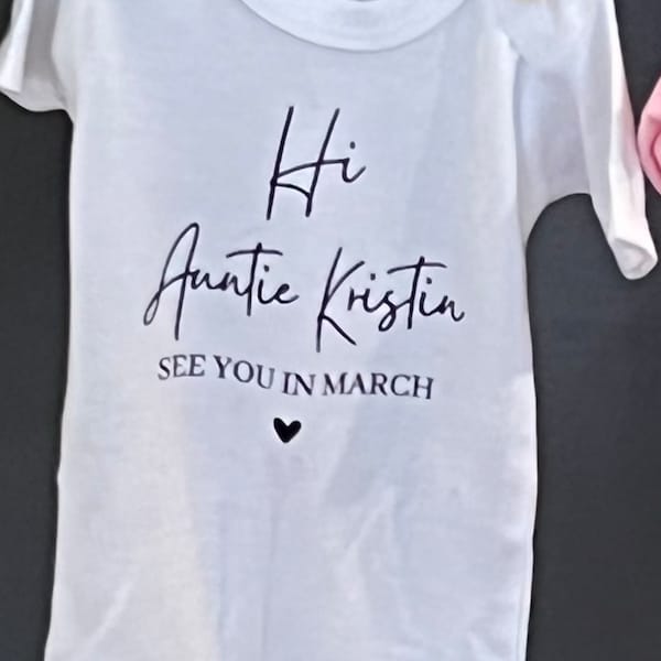 Hi Auntie Baby Bodysuit, Aunt Pregnancy Announcement, Aunt to Be Gift ...