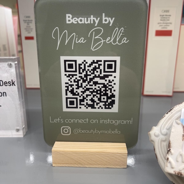 Custom Acrylic QR Code Sign: Salon, Social Media, Payment (4x6 Inch) - Etsy