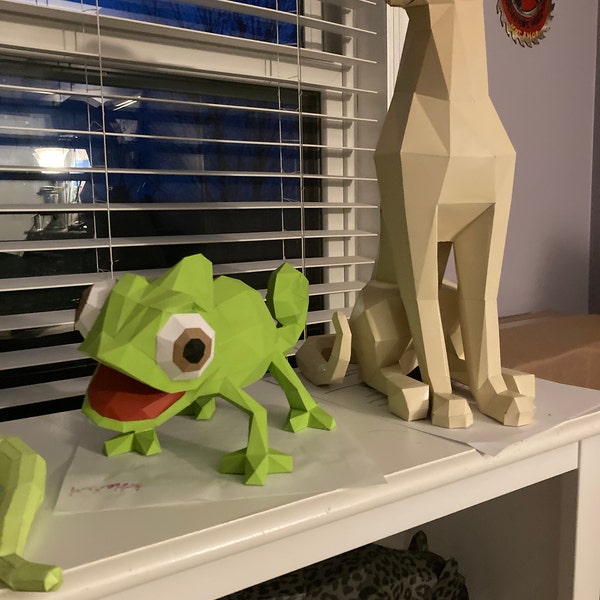 DIY Papercraft Chameleon, 3D Room Decor, Low Poly, 3D Papercraft PDF ...
