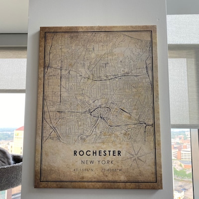 Rochester Vintage Map Print Rochester Map New York Map Art Rochester ...