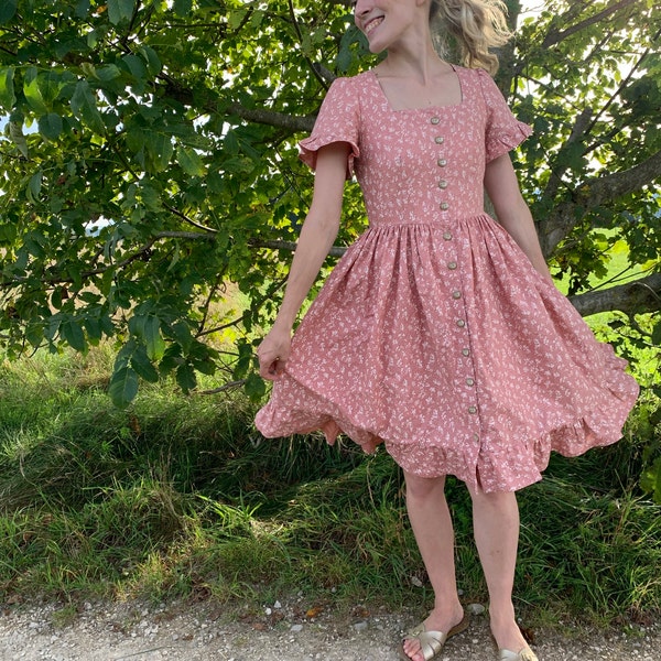 Marta Square Neckline Dress With Sleeve Digital PDF Sewing Pattern ...