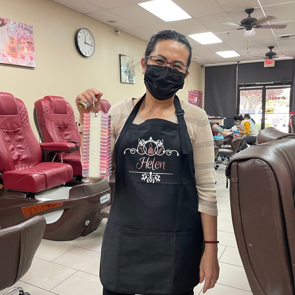 Personalized Nail Technician Apron, Manicurist Gift, Nail Polish, Nail ...