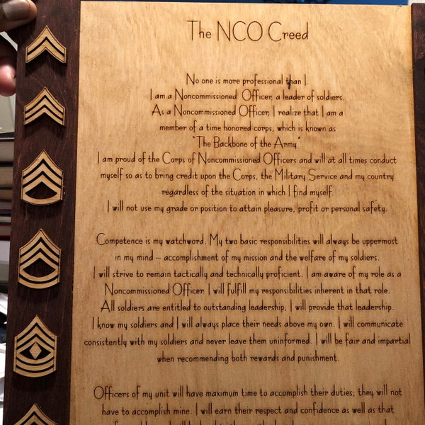 Custom NCO Creed Plaque - Etsy
