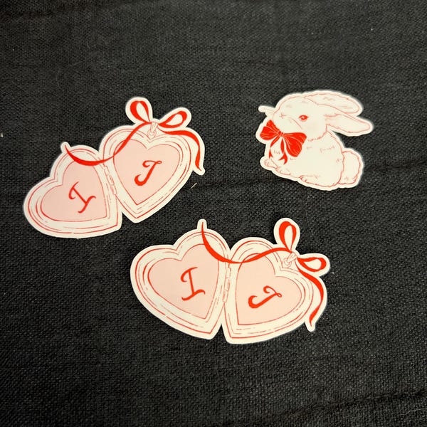 Custom Initials Heart Locket Sticker, Couples Gift, Anniversary, Hand ...