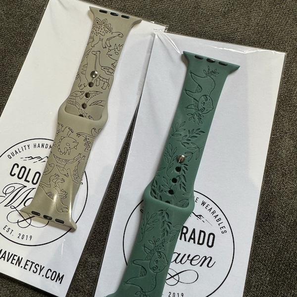 Sloth Watch Band Silicone Laser Engraved, Apple Watch Compatible 38/40 ...