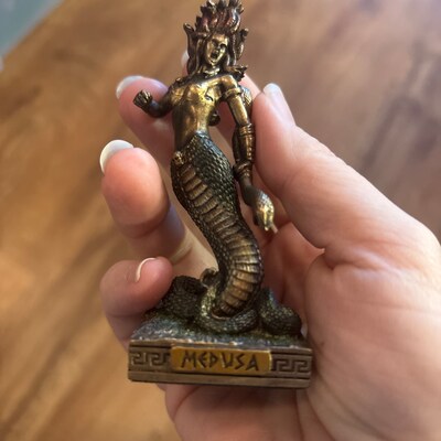 Vintage Medusa Mini Statue Small Hand-painted Ancient Greek Gorgon ...