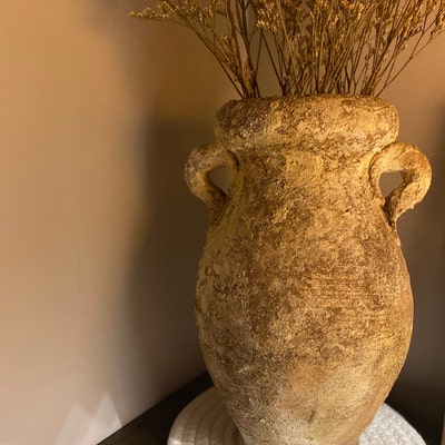 Matte Textured Vase, Aged Vessel, Artisanal Vase, Minimalist Organic ...