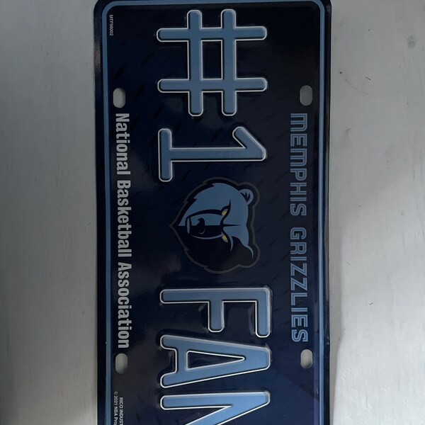 Memphis Grizzles NBA #1 Fan Metal License Plate - Licensed by Rico - Etsy