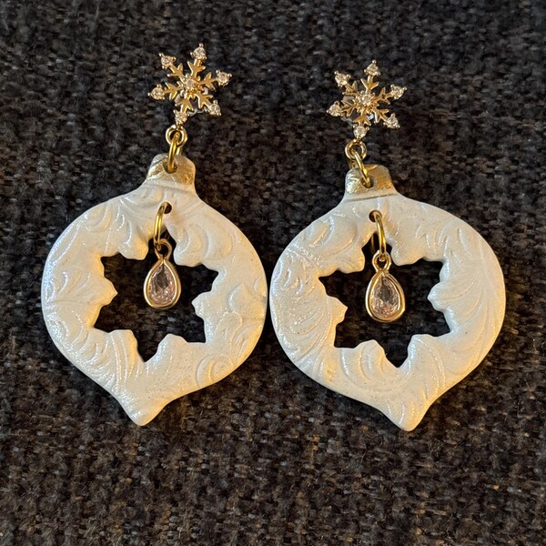 Handmade Clay HO HO Drop Earrings - Etsy