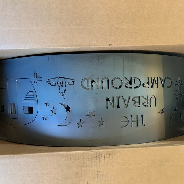 Personalized Retro Camper Fire Pit Ring, 12" Tall, Heavy Duty, Camping ...