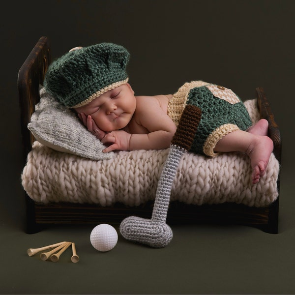 Newborn Golf Outfit | Baby Golfer Photo Prop | Driving Cap | Baby ...