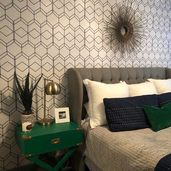 Geometric Hallway Wallpaper - Modern Peel and Stick Accent Wall Decor ...