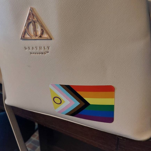 WATERPROOF Progress Pride Flag Sticker Rainbow LGBTQAA LGBTQ+ Inclusive ...