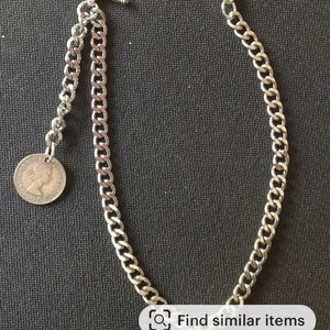Double Albert Pocket Watch Chain and a Brass GR VI Threepenny Bit Fob ...