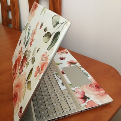 Roses Flower Pink Floral Laptop Skin, MacBook Skin, Computer Decal ...