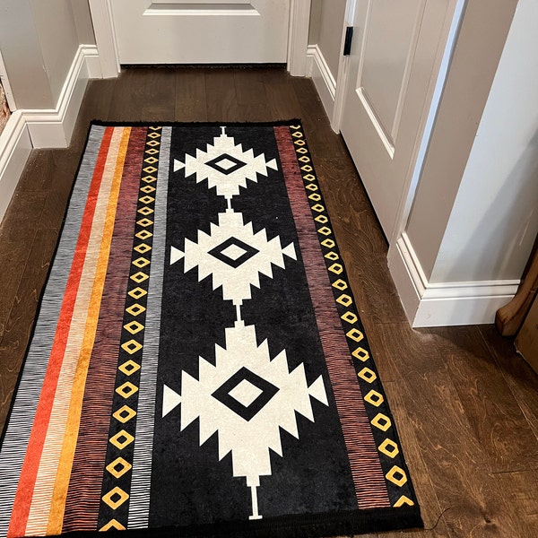 Rug Design Carpet|southwestern Rug|rustic Pattern Machine-washable Non ...