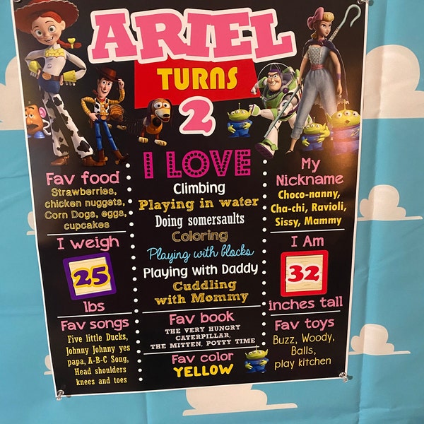 Printable Toy Story First Birthday Chalkboard Sign Poster, 1st B-day ...