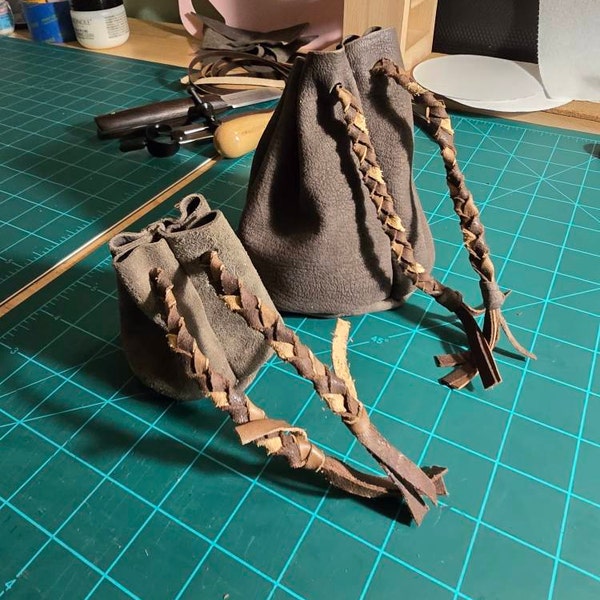 Leather Micro Drawstring Pouch Pattern. Template, DIY PDF Download With ...