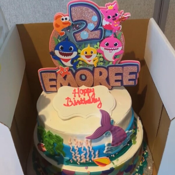 Baby Shark Cake Topper, Baby Shark Birthday, Cupcake Topper, Ping Fong ...