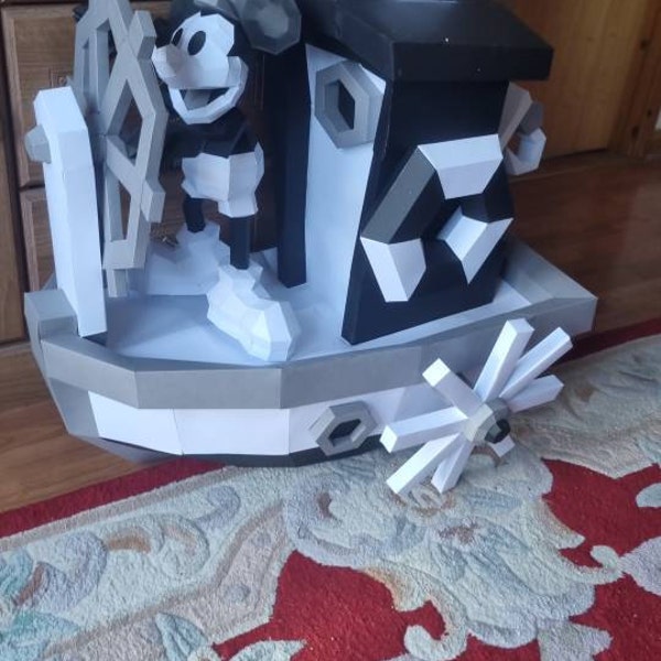 Papercraft Mickey Steamboat, DIY PDF, DXF and Svg, Low Poly, Origami ...