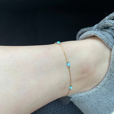 Dainty Anklet,opal Anklet,beach Anklet,minimalist,everyday Anklet,gold ...