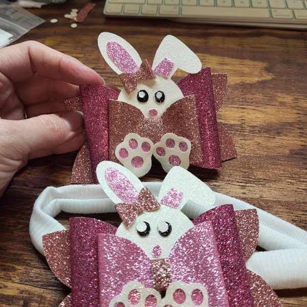 Easter Bunny Bow SVG, Peek a Boo Bunny Ears Bow SVG, Rabbit Bow PDF ...