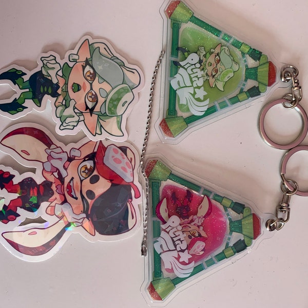 Splatoon 3 Deep Cut Squid Sisters Mini Glitter Epoxy Acrylic Charms - Etsy