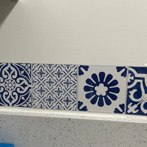 Wall Tile Decals Vinyl Sticker WATERPROOF Tile or Wallpaper for Kitchen ...