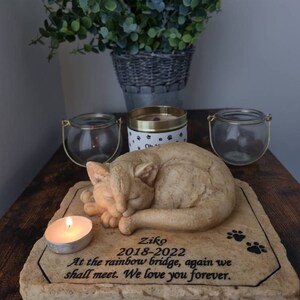 Cat Memorial Stone, Personalized Cat Memorial Gift, Cat Grave Markers ...