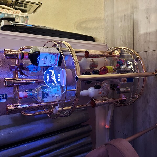 Personalised Home Bar Mini Desk Lamp, Birthday Gift for Her, Home Bar ...