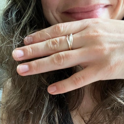 Thick Interlocking Set of 3 Rings in Silver, Gold Fill or Rose Gold ...