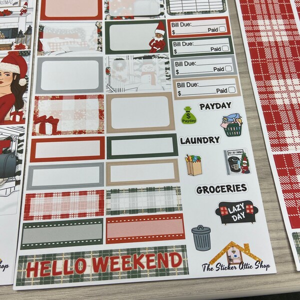 Holly Jolly Christmas Planner Sticker Kit, Christmas Weekly Planner Kit ...