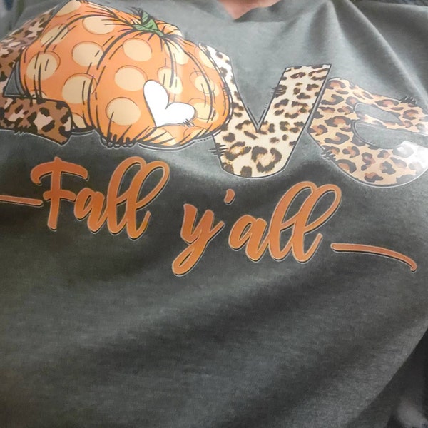 Love Fall Y'all Shirt, Leopard Print Fall Shirt, Thanksgiving,hello ...