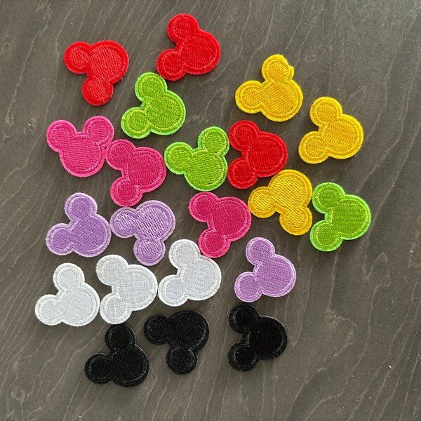 Set of 7pcs 14pcs 21pcs Small Tiny Mini Mouse Head Embroidered Iron on ...