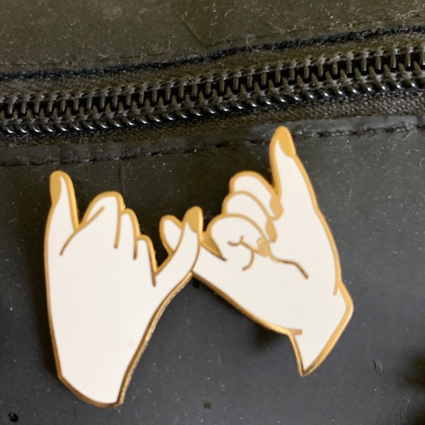 Pinky Promise Enamel Pin Badge Lapel Pin Pinkie Gold, Silver & White ...