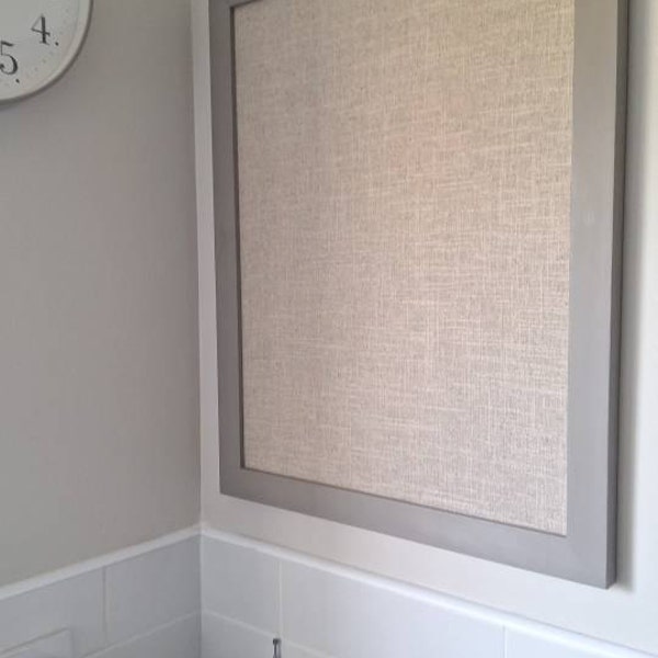 Oak Framed Fabric Pinboard | Finished With Wax | Narrow Framed Pin ...